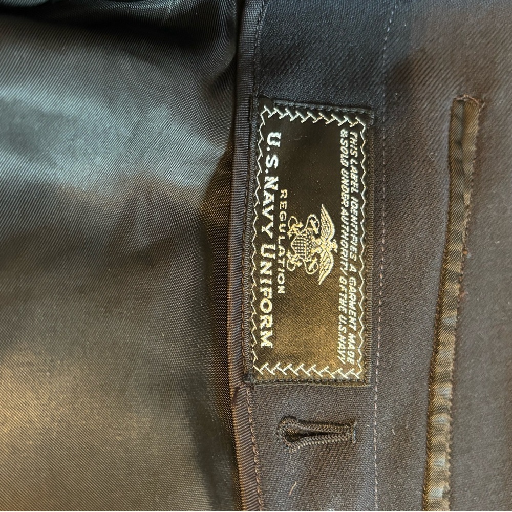 Women's Vintage Us Navy Uniform Blue Wool Trench Coat - Gem